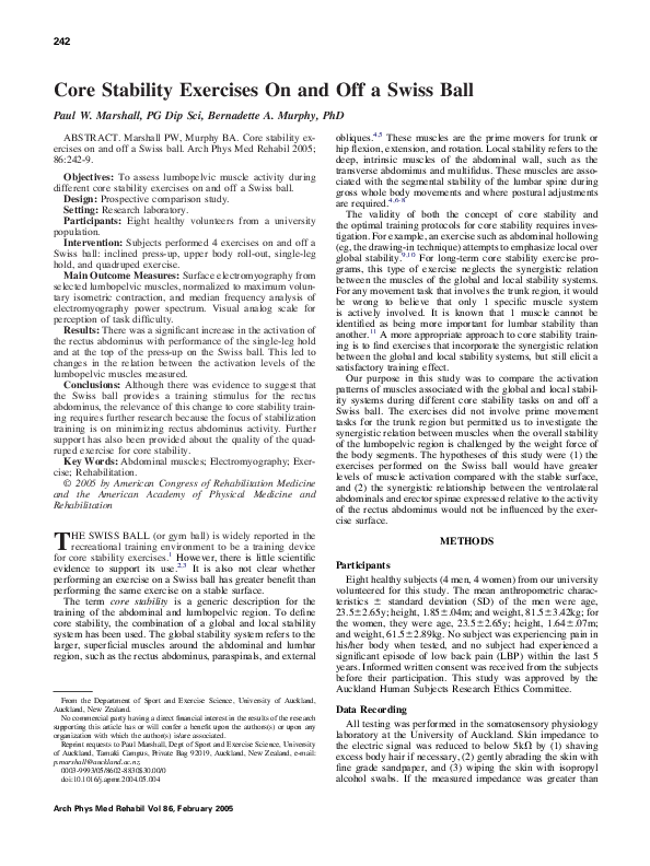 (PDF) Core Stability Exc's