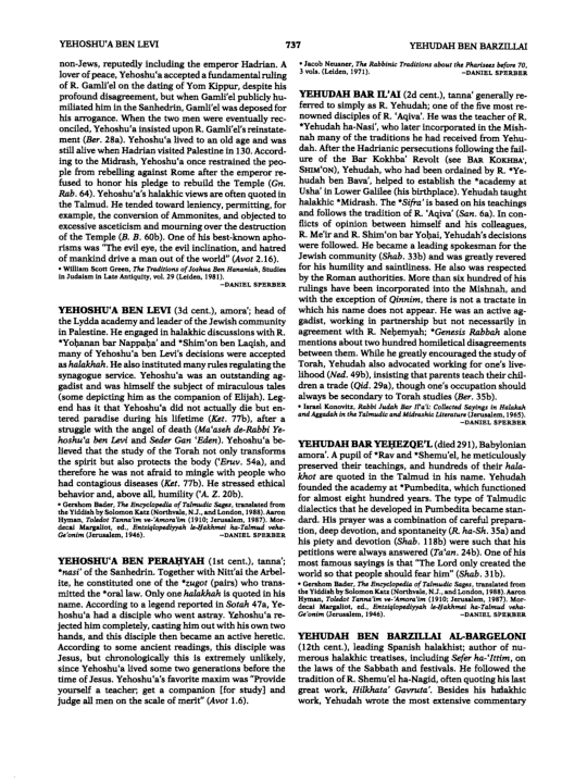 (PDF) Daniel Sperber, “Yehuda bar Ilai,” in R.J.Zwi Werblowsky and ...