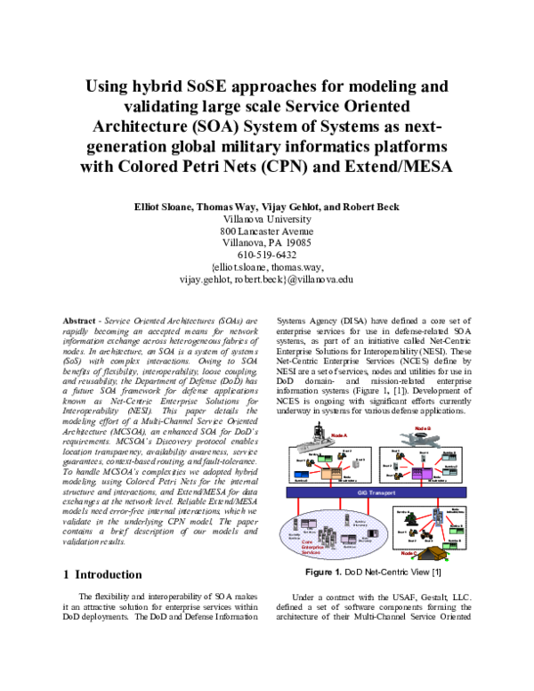 (PDF) Using hybrid SoSE approaches for modeling and validating large scale Service Oriented ...