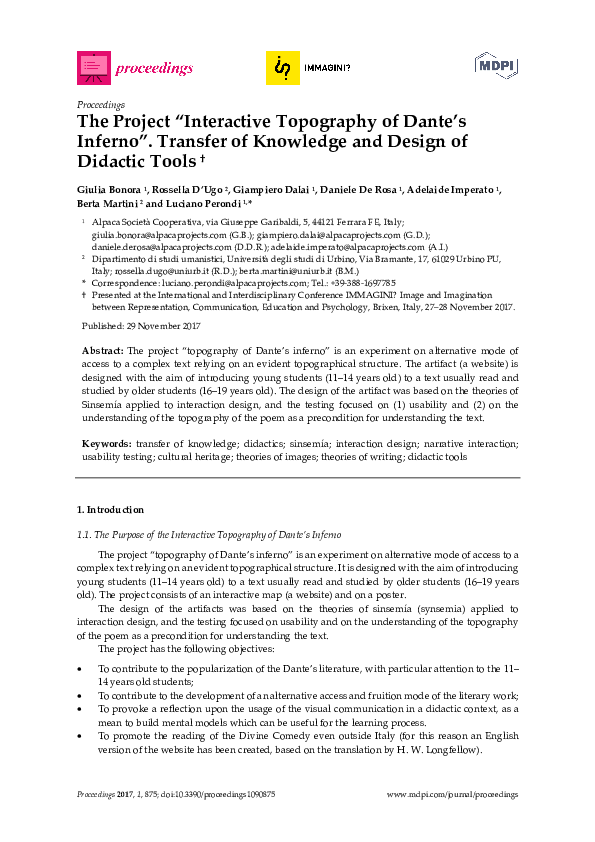 (PDF) The Project “Interactive Topography of Dante’s Inferno”. Transfer ...