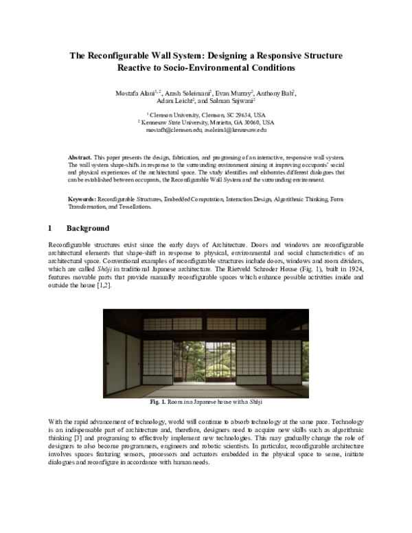 (PDF) The Reconfigurable Wall System: Designing a Responsive Structure ...