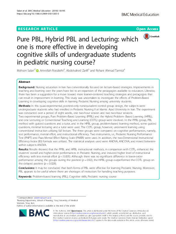 (PDF) Pure PBL, Hybrid PBL and Lecturing: which one is more effective ...