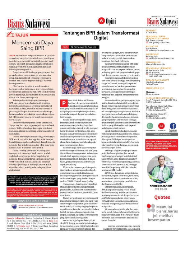 (PDF) Tantangan BPR Dalam Transformasi Digital (Januari, 2019)