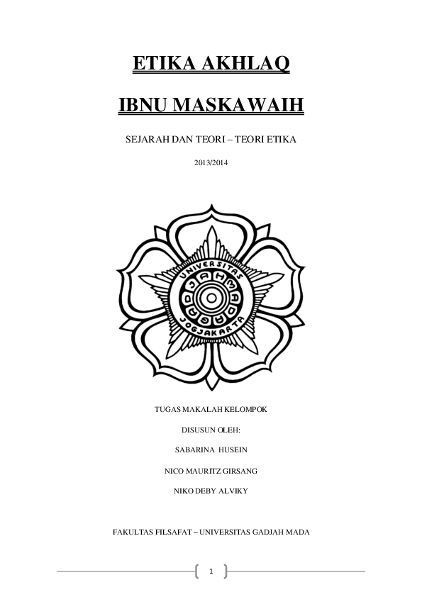 (DOC) Etika Akhlaq Ibn Miskawayh