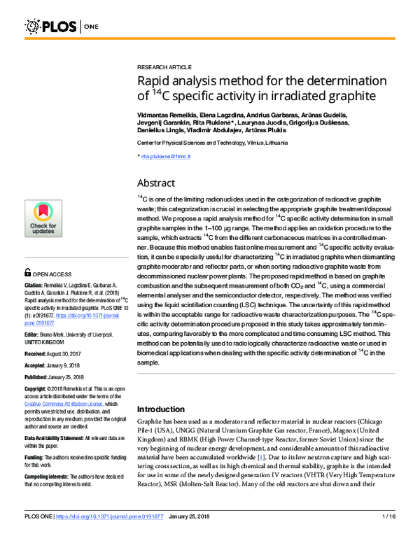 (PDF) Rapid analysis method for the determination of 14C specific ...