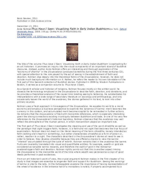 (PDF) Pia Brancaccio. Review of "Thus Have I Seen: Visualizing Faith in ...