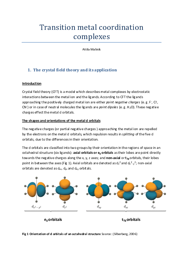 Doc Transition Metal Coordination Complexes
