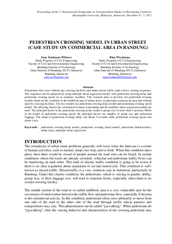 (PDF) Pedestrian Crossing Model in Urban Street.pdf