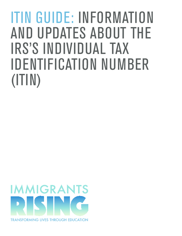 (PDF) ITIN Guide: Information and Updates About the IRS's Individual ...