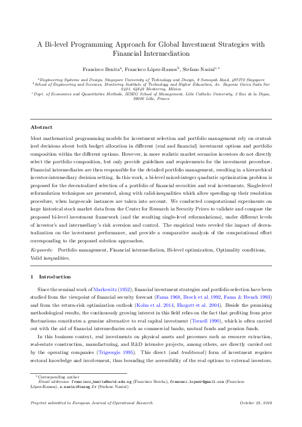 (PDF) A Bi-level Programming Approach for Global Investment Strategies ...