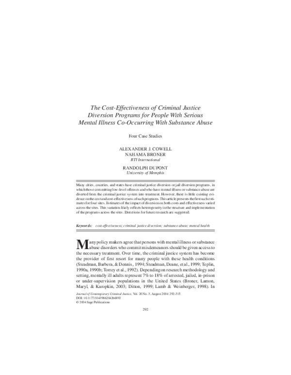 (PDF) Diversion programs for people with serious mental illness co ...