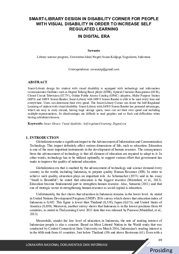 (PDF) SMART-LIBRARY DESIGN IN DISABILITY CORNER FOR PEOPLE WITH VISUAL ...