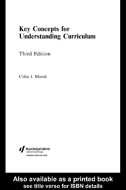 (PDF) KEY CONCEPTS FOR UNDERSTANDING CURRICULUM by Colin J. Marsh
