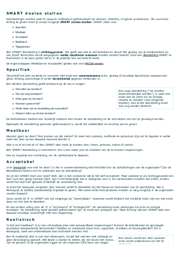 (PDF) SMART doelen stellen OCR