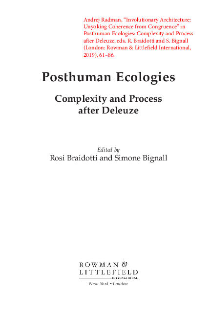 (PDF) Involutionary Architecture: Unyoking Coherence from Congruence ...