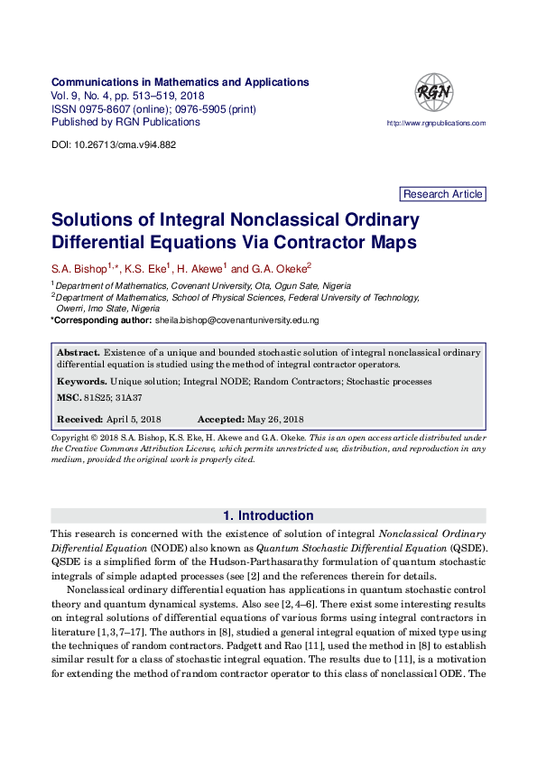 (PDF) Solutions of Integral Nonclassical Ordinary Differential ...