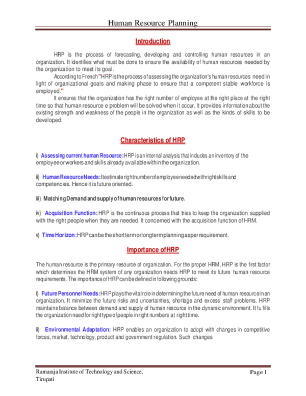 (DOC) Introduction to HRP