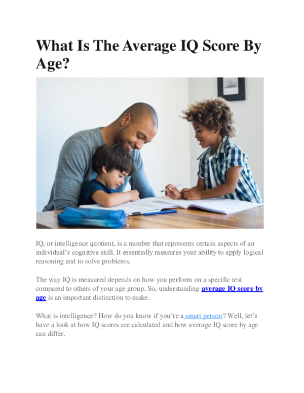 (PDF) Average IQ Score By Age