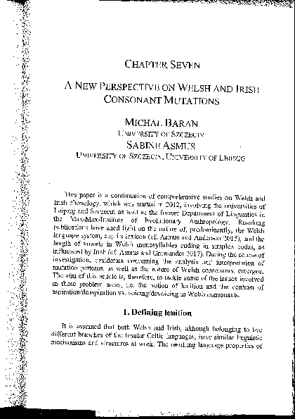 (PDF) A New Perspective on Welsh and Irish Consonant Mutations