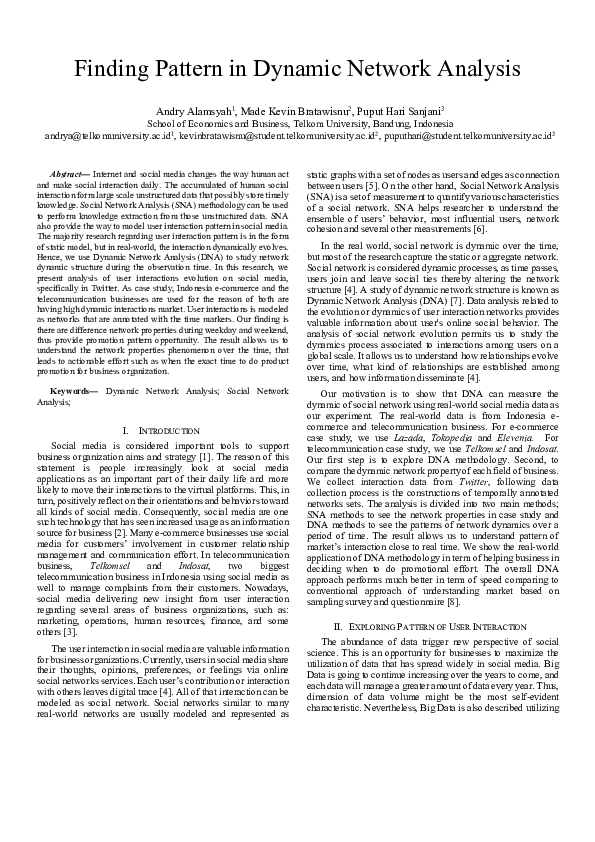 (PDF) Finding Pattern in Dynamic Network Analysis