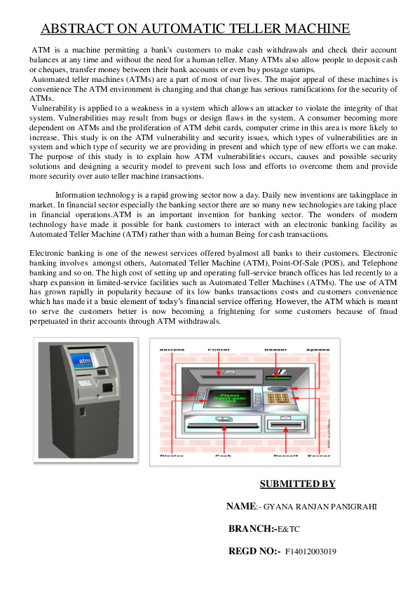 (DOC) ABSTRACT ON ''ATM''