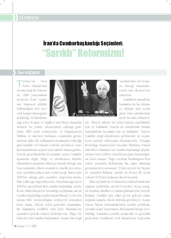 (PDF) İran’da Cumhurbaşkanlığı Seçimleri: “Sarıklı” Reformizm!