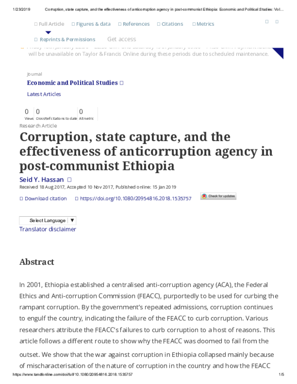 (PDF) Corruption, state capture, and the effectiveness of ...