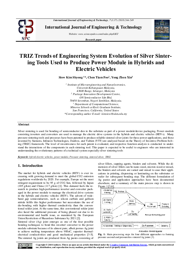 (PDF) TRIZ Trends of Engineering System Evolution of Silver Sintering ...