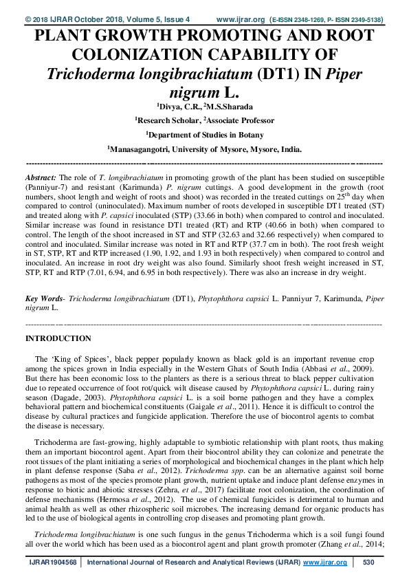 (PDF) PLANT GROWTH PROMOTING AND ROOT COLONIZATION CAPABILITY OF ...