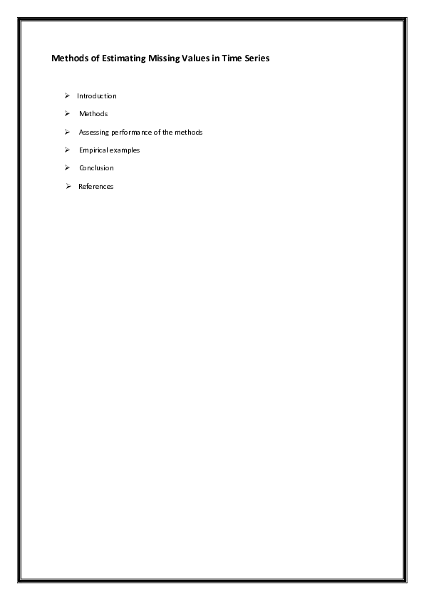 Doc Methods To Estimate Missing Values In Time Series