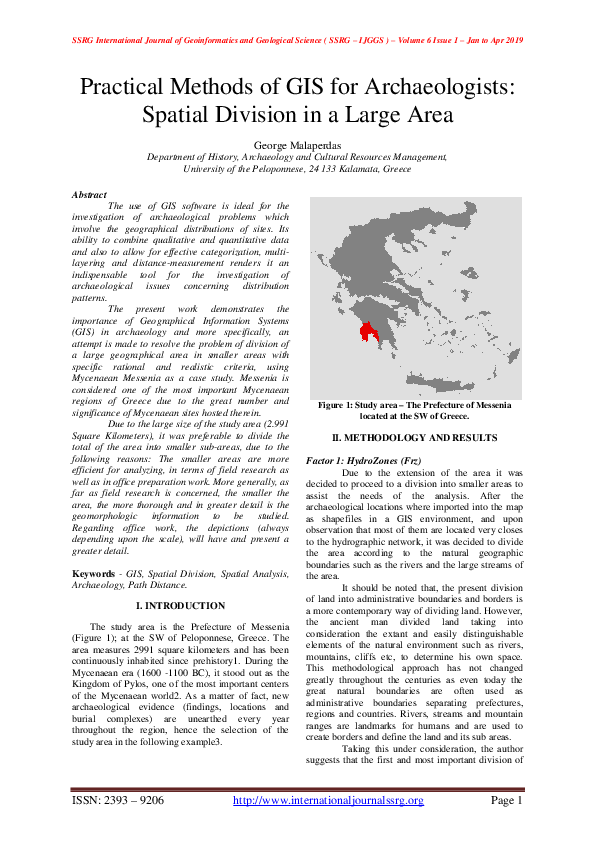(PDF) Practical Methods of GIS for Archaeologists: Spatial Division in ...