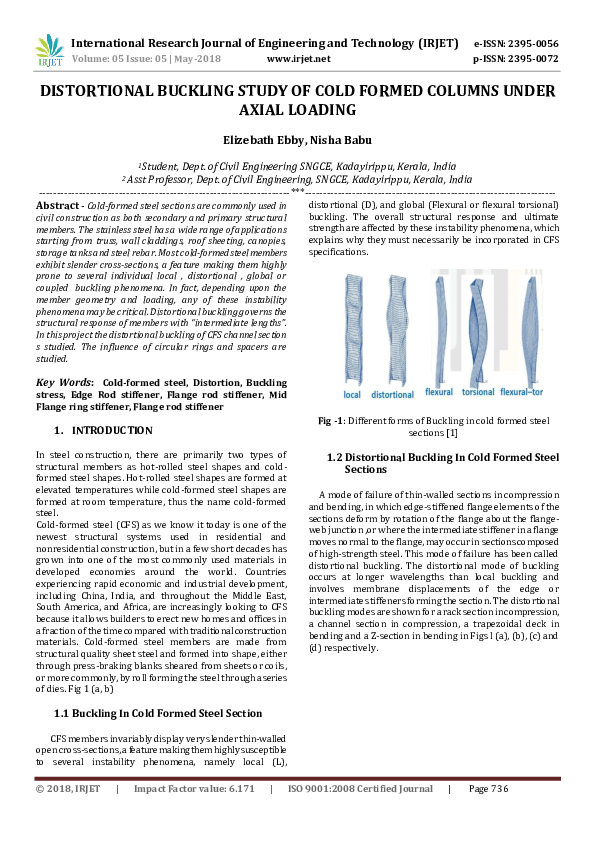 (PDF) IRJET-Distortional buckling study of cold formed columns under ...