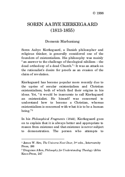 (PDF) Soren Aabye Kierkegaard