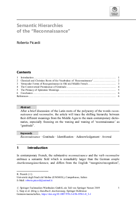 (PDF) Semantic Hierarchies of the "Reconnaissance"