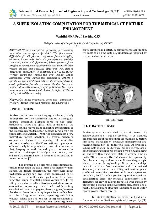 (PDF) IRJET-A Super Isolating Computation for the Medical CT Picture Enhancement | IRJET Journal ...