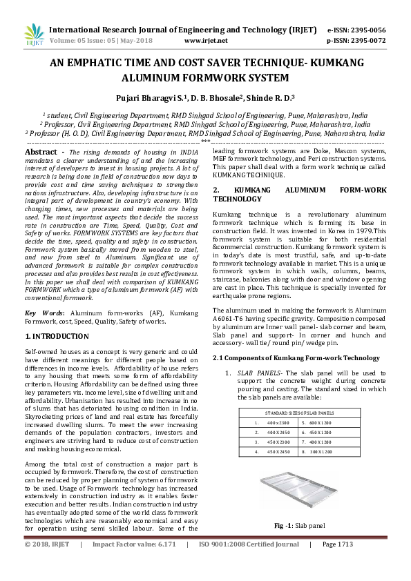 (PDF) IRJET-An Emphatic Time and Cost Saver Technique- Kumkang Aluminum ...