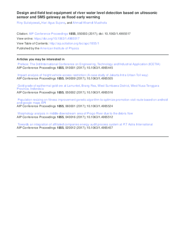 (PDF) Design and Field Test Equipment of River Water Level Detection ...