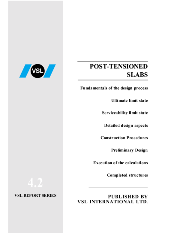 (PDF) Post Tensioned Slab VSL Report