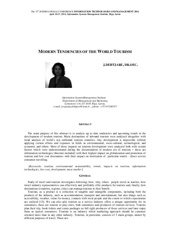 (PDF) Modern Tendencies of World Tourism.pdf
