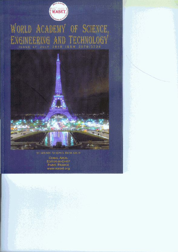 (PDF) World Academy of Science, Engineering and Technology Issue 0078 ...