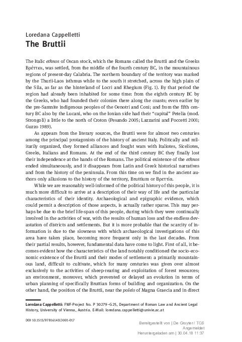 (PDF) L.CAPPELLETTI, The Bruttii, in: G.D.Farney - G.Bradley (eds ...