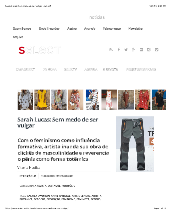 (PDF) Sarah Lucas: Sem medo de ser vulgar - seLecT.pdf