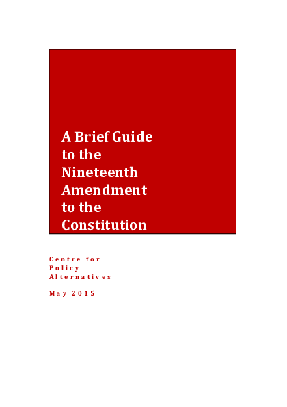 (PDF) A Brief Guide to the Nineteenth Amendment