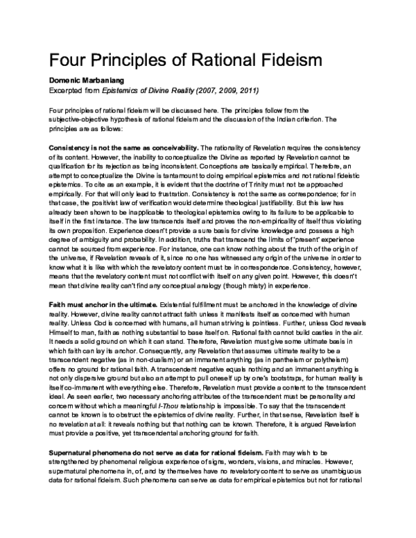 (PDF) Four Principles of Rational Fideism