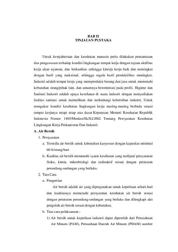 (DOC) Persyaratan lingkungan kerja industri