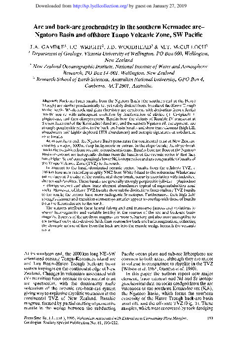 (PDF) Arc and back-arc geochemistry in the southern Kermadec arc ...