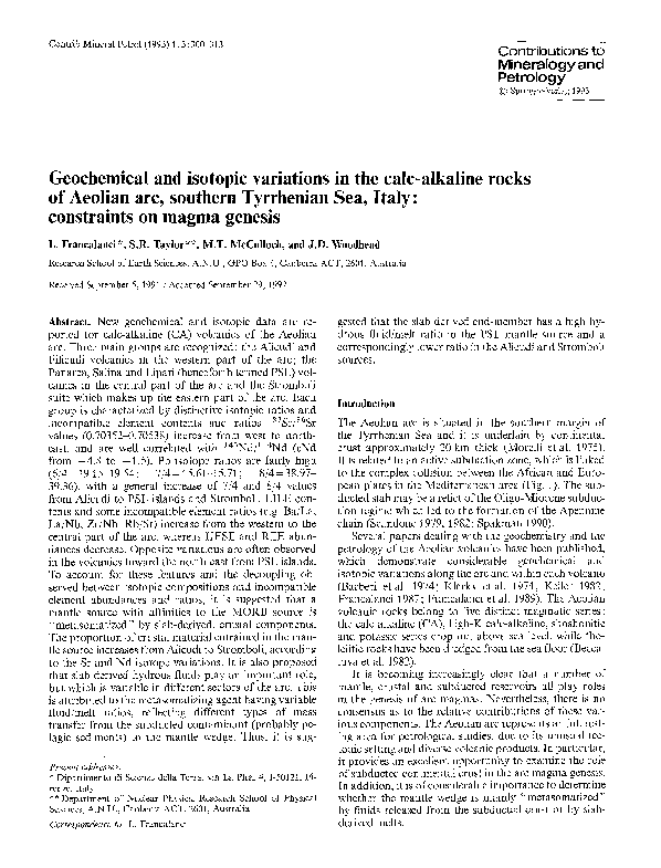 (PDF) Geochemical and isotopic variations in the calc-alkaline rocks of ...