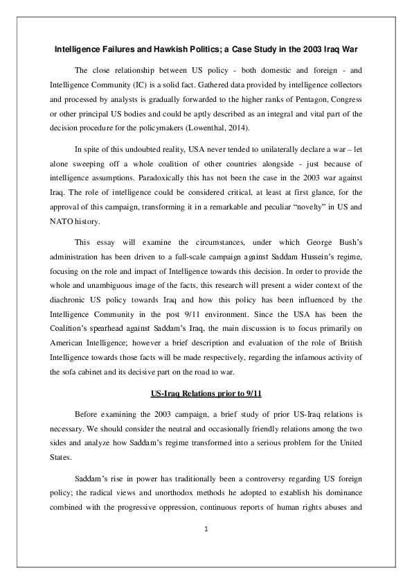 (PDF) Intelligence Failures and Hawkish Politics