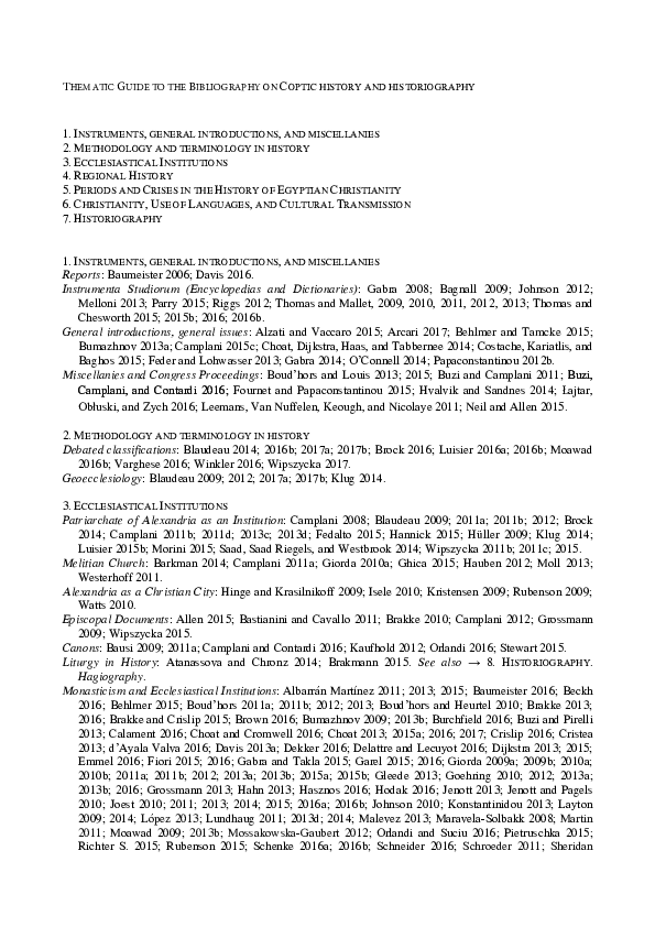 (PDF) Quatre conférences à l'EPHE: Bibliographie sur l'histoire et l ...