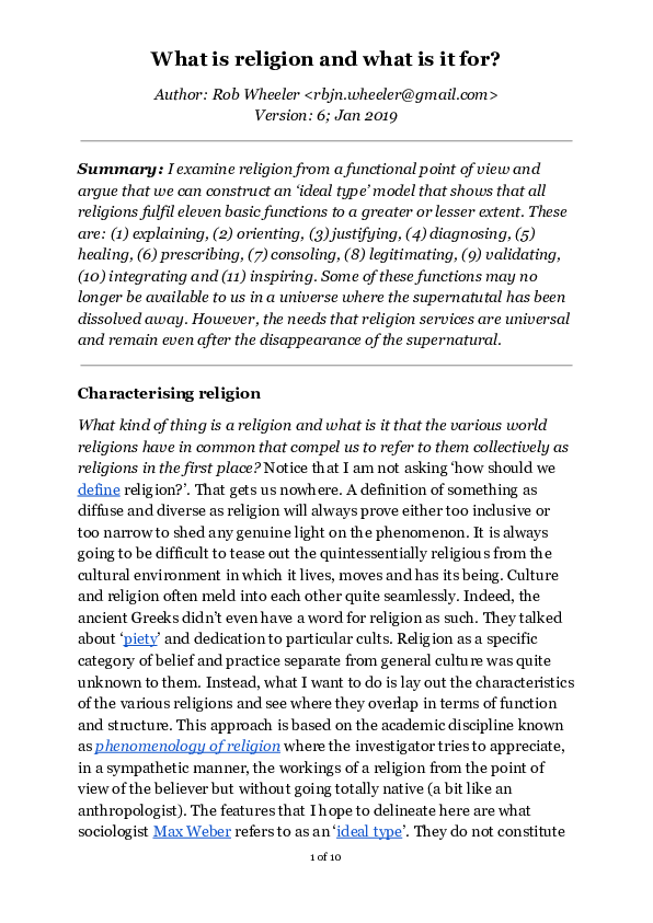 (PDF) What is religion and what is it for (ver 6).pdf